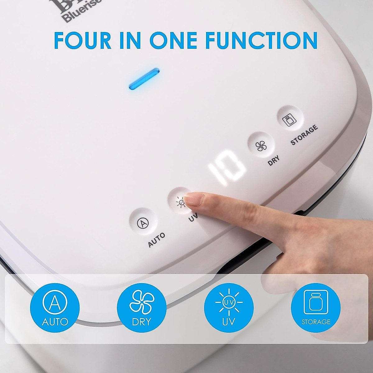 BRBLUERISE Bottle Sterilizer and Dryer 8L 4 in 1 UV Sterilizer and Dryer with Touch Screen Control Auto-Off Safety Sterilizer for Baby stuffs, Baby Bottles & Breast Pump Accessories