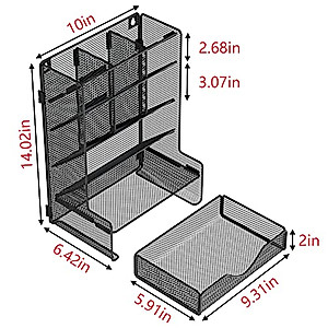 BOHDK Pen Organizer for Desk, Multi-Functional Desk Organizer, Wall Mount Pen Holder with Drawer for School, Office, Home, Art Supplies, Black