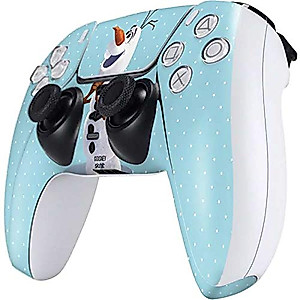 Skinit Decal Gaming Skin Compatible with PS5 Controller - Officially Licensed Disney Frozen Olaf Polka Dots Design