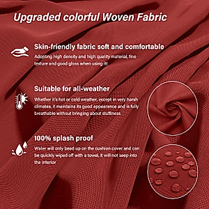 14 Pcs Outdoor Cushion Covers Patio Cushion Slipcovers Replacement Splash Proof with Zipper for Outdoor Furniture, Patio Sofa Couch 3 Sizes, Covers Only