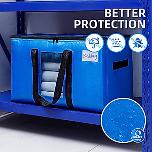 TAILI Extra Large Moving Bags, 4 Pack Heavy Duty Totes For Storage with Visible Window, Wrap Around Handles, Storage Bags for Space Saving Moving Storage, Alternative to Moving Boxes