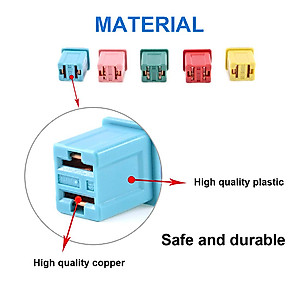 Glarks 10Pcs Automotive Low Profile Box Shaped Mini Fuse 20A 30A 40A 50A 60A Fuse Assortment Kit for Ford, Chevy/GM, Nissan, and Toyota Pickup Trucks, Cars and SUVs