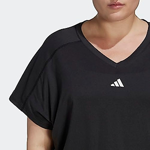 adidas Women's Aeroready Train Essentials Minimal Branding V-Neck T-Shirt, Black, X-Large