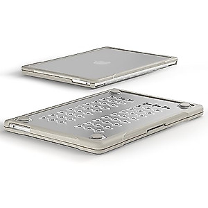 Batianda Ultimate Protection Case for M3 MacBook Air 13.6 inch 2022 2023 2024 Model A2681/A3113 Matte Carbon Fiber Edges Shockproof Anti-Scratch and Anti-Fingerprint with Keyboard Cover, Rock Gray