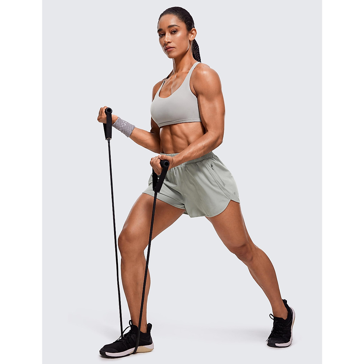 CRZ YOGA Women's Strappy Sports Bra - Criss Cross Back Padded Medium Support Wireless Bra Sexy Workout Yoga Bra Dark Chrome Small