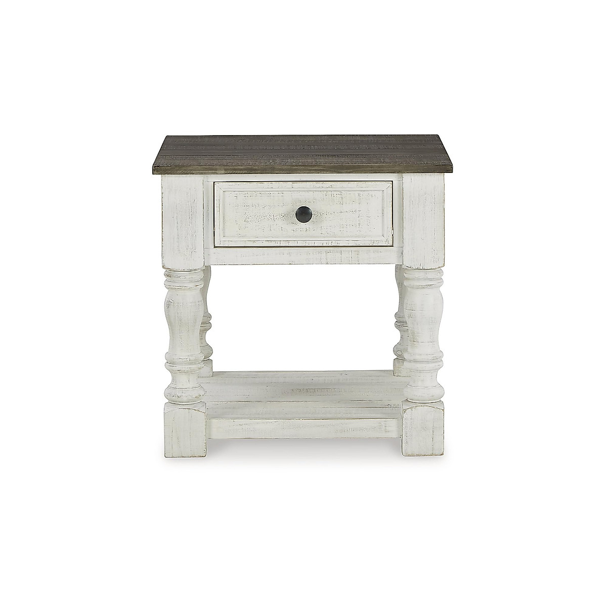 Signature Design by Ashley Havalance French Country Square End Table, White & Gray
