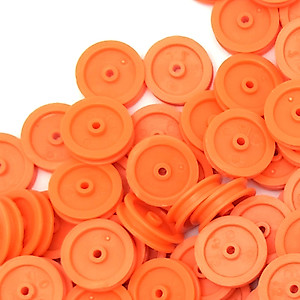 EUDAX 100 Pcs 2mm Hole Orange Plastic Belt Pulley for DIY RC Toy Car Airplane