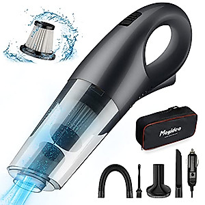 Moyidea Handheld Car Vacuum Cleaner, Portable Corded Vacuum, Wet/Dry Use, Low Noise, HEPA Filters & Bag, Handheld Vacuum for Deep Interior Cleaning