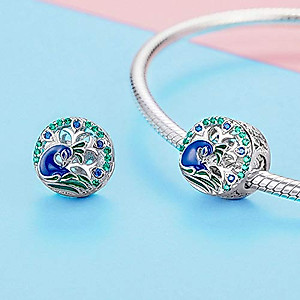 ABAOLALA Peacock Charm 925 Sterling Silver Bird Peacock Charm Birds Charms fit Many Other European Charm Bracelet (Peacock)