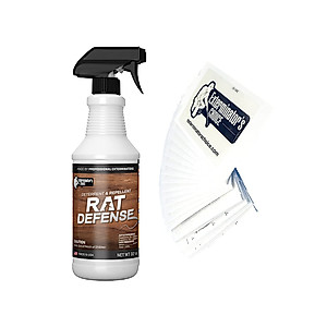 Exterminators Choice Rat Defense Spray | 32 Ounce and 8 Large Glue Traps | Natural, Non-Toxic Rat Repellent | Quick, Easy Pest Control | Safe Around Kids & Pets