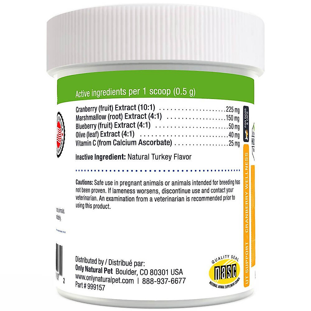 Only Natural Pet Cranberry Wellness Antioxidant Powder for Dogs and Cats - Nutritional Berry Powder Supplement for Urinary Tract Health with Vitamin C - 110 Servings