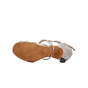 Pierides Women's Rhinestone Ballroom Dance Shoes Performance Wedding Party Shoes for 1920s,2" Heel,10 US