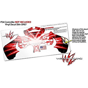 WraptorSkinz Skin Compatible with Sony PS4 Dualshock Controller PlayStation 4 Original Slim and Pro Lightning Red (Controller NOT Included)