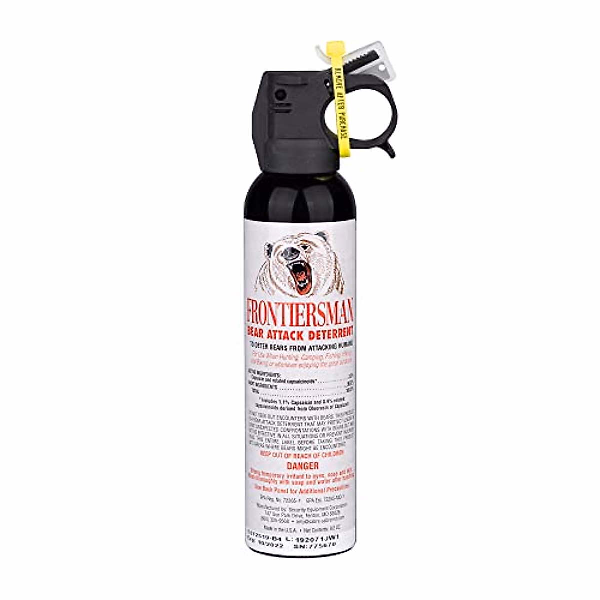 SABRE Frontiersman 9.2 fl oz. Bear Spray, Maximum Strength 2.0% Major Capsaicinoids, Powerful 35 ft. Range Bear Deterrent, Outdoor Camping & Hiking Protection