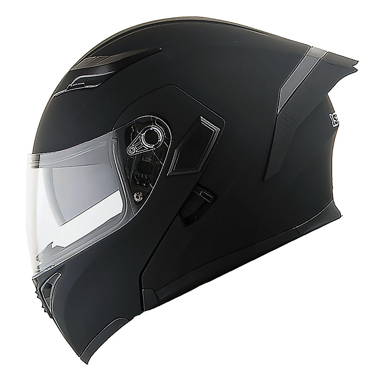1Storm Motorcycle Modular Full Face Helmet Bike Flip up Dual Visor Sun Shield: HB89 Matt Black