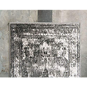 Unique Loom Sofia Collection Area Rug - Salle Garnier (3' 3" x 19' 8" Runner, Gray/ Ivory)