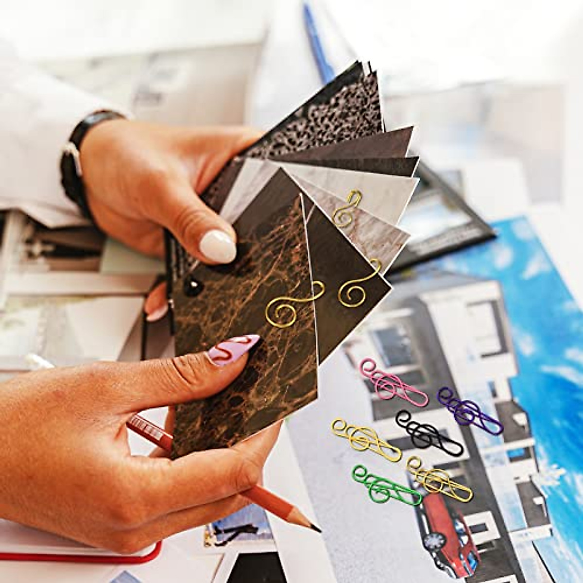 Amosfun Heart Bookmark Heart Bookmark 100Pcs Musical Note Paperclips Colorful Paper Clips Musical Note Clips Metal Paperclips Office Paperclips Fancy Bookmarks