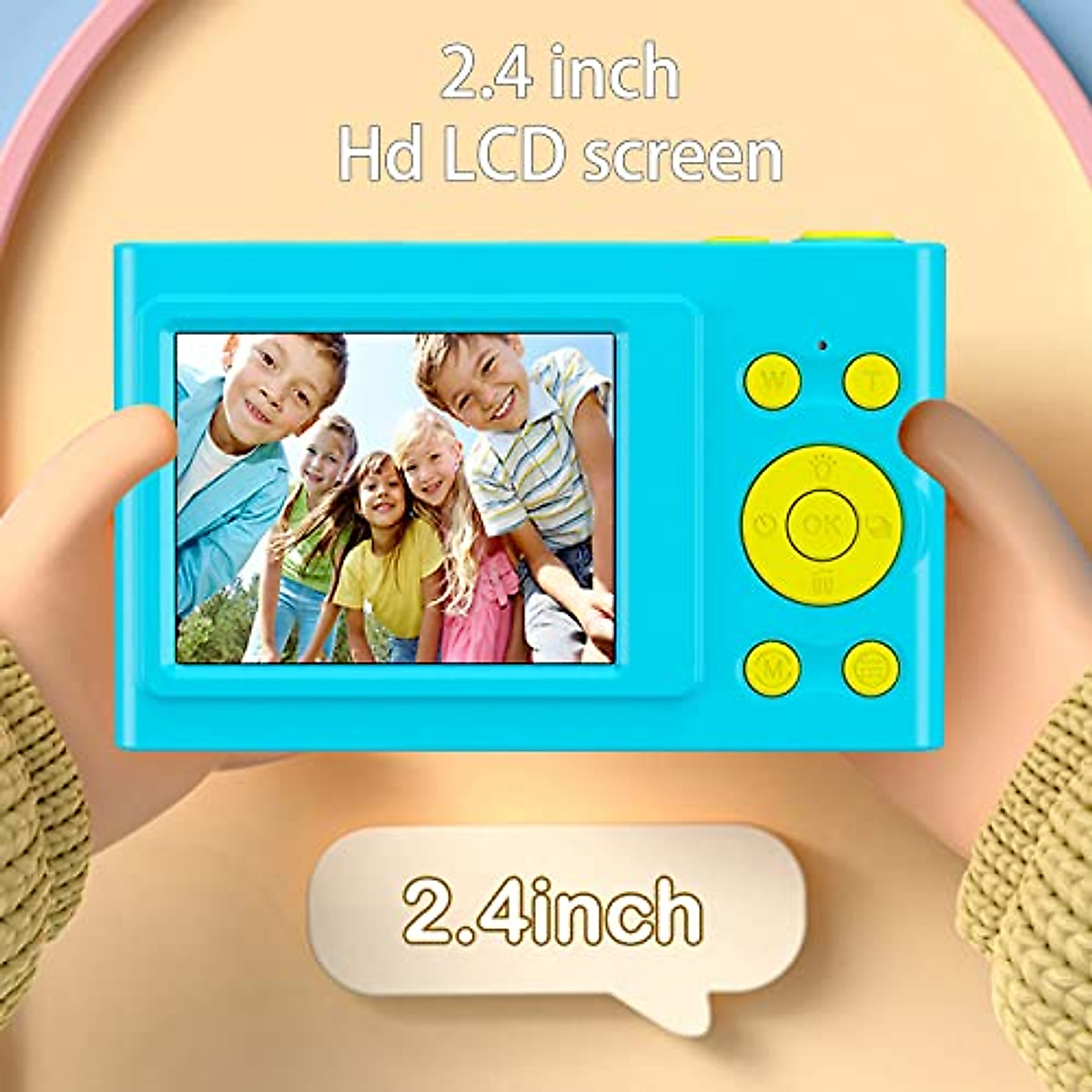 Kids Camera for Boys and Girls Digital Camera with Memory Card 16X Zoom Vlogging Camera 1080P Video Recorder with Multiple Unique Functions Great Birthday Electronic Toys for Children (Blue 16GB)