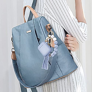 Silicone Airpods Case Cover,Wonjury Protective Case with Bracelet Keychain for Women Girls,Skin for Air Pod 2 & 1 Charging Case, Denim Blue