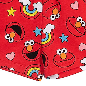 Sesame Street Elmo Baby Girls French Terry Ruffle Romper Red 24 Months
