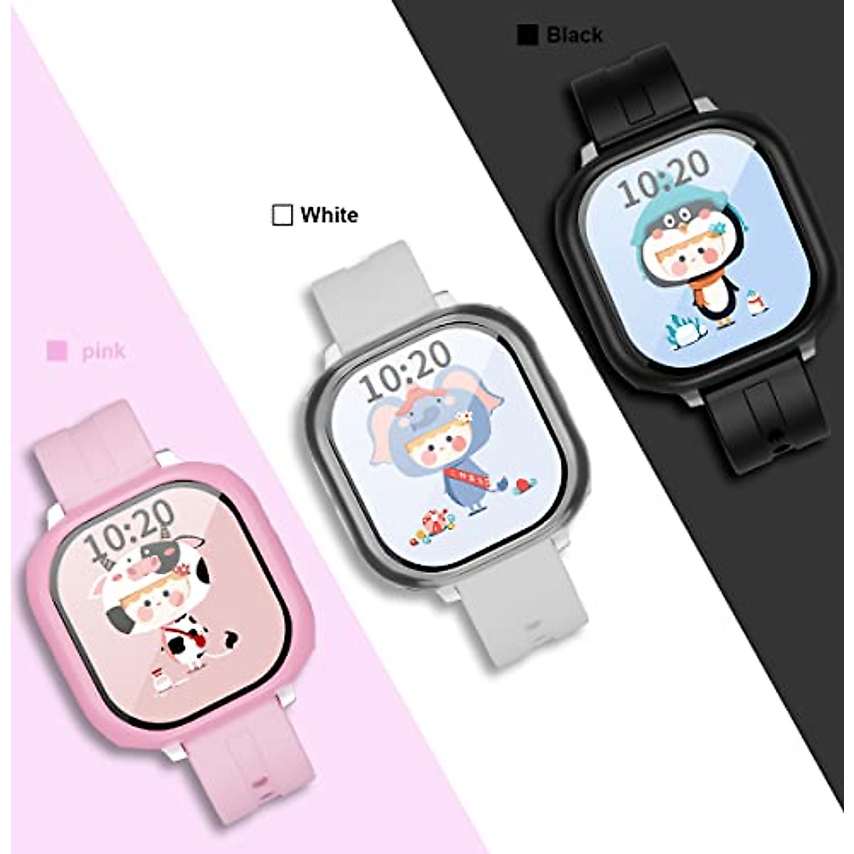 JZK 2 Pack Compatible for Gabb Watch Screen Protector Case for Kids,Tempered Glass Overall Protective Case Cover Scratch Resistant Bumper Shell Compatible for Gabb Watch Accessories,Clear+Clear