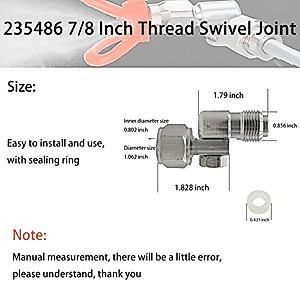 YESHINDA 235486 7/8 Inch Thread 180 Degree Rotation Swivel Joint for Airless Paint Spray Gun Swivel Joint