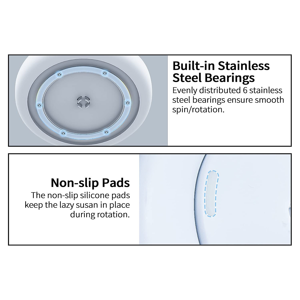 Sutekus Lazy Susan Organizer Turntable Cabinet Organizer Spinning Storage Organizer Spice Rack for Kitchen Cabinet Pantry Countertop Bathroom Organization (10")