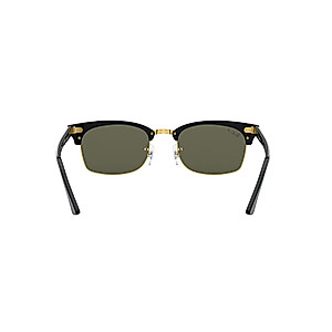 Ray-Ban RB3916 Clubmaster Square Sunglasses, Black/G-15 Green Polarized, 52 mm