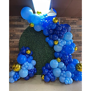 ZHMYBLN Blue Balloons, 100Pcs 12 inch Bright Blue Latex Balloons Round Helium Balloons for Birthday Wedding Baby Shower Anniversary Party Backdrop Decorations