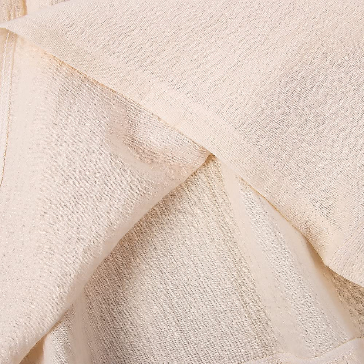 GLIGLITTR Toddler Baby Girl Cotton Linen Dress Long Sleeve Crew Neck Dresses Button Down Sundress Casual Fall White Dress (Beige, 2-3T)