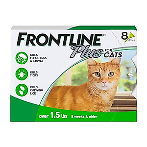 FRONTLINE Plus Flea and Tick Treatment for Cats Over 1.5 lbs., 8 Treatments