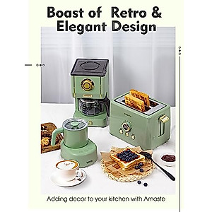 Milk Frother, Milk Frother and Steamer, Detachable Electric Milk Frother with Touch Control, 13.5oz/400ml, Automatic Milk Frother for Coffee, Latte, Cappuccinos, 3 in 1 Hot/Cold Foam Maker, Green