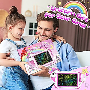 Unicorn Toys for Girls 3-8: 10 Inch LCD Writing Tablet for Kids 4 5 6 7 Year Old Girl Boy Toddler Drawing Pad Doodle Board Travel Activity Games for Kid Age 3-5 Educational Learning Toy