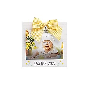 Little Pear Easter 2022 Pictures with the Easter Bunny Baby Keepsake Frame, Rustic Baby’s First Year Holiday Frame, Easter Décor Baby Photo Frame
