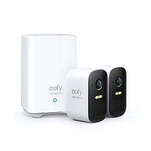 eufy Security eufyCam 2C 2-Cam Kit & Backup Battery Bundle, Wireless Home Security System, 180-Day Battery Life, Continuous Power Supply, HomeKit Compatibility, 1080p HD, Night Vision, No Monthly Fee,