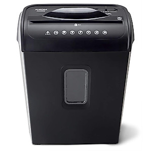 Aurora AU608MB High-Security 6-Sheet Micro-Cut Paper Credit Card Shredder with 3.5-Gallon Wastebasket, 4-Minute Continuous Running Time, Security Level P-4