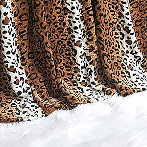 Home Soft Things Light Weight Animal Safari Style ST Leopard Printed Flannel Fleece Blanket (Queen)