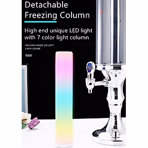 NOMAL Tabletop Wine Beer Tower Beverage Juice Dispenser with LED Colorful Shinning Lights for Bar Party Restaurant KTV Barbecue Restaurant (Silver,1.5L)
