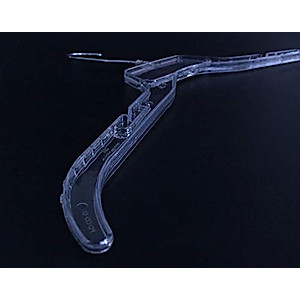 Only Hangers 17 Inch Plastic Clear Unbreakable Top Swivel Hook for T Shirt Blouse Jacket Coat Sweater & More, Pack of 50pcs