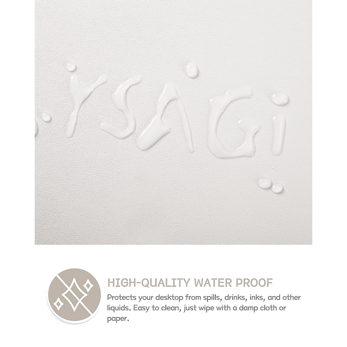 Non-Slip Desk Pad, Waterproof PVC Leather Desk Table Protector, Ultra Thin Large Mouse Pad, Easy Clean Laptop Desk Writing Mat for Office Work/Home/Decor(Apricot Gray, 35.4" x 17")