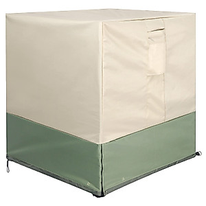 LooDro Air Conditioner Cover for Outside Units, 24 inch Outdoor AC Cover for Outside Unit Windproof, 600D Heavy Duty Oxford Fabric Fits up to 24" x 24" x 30"