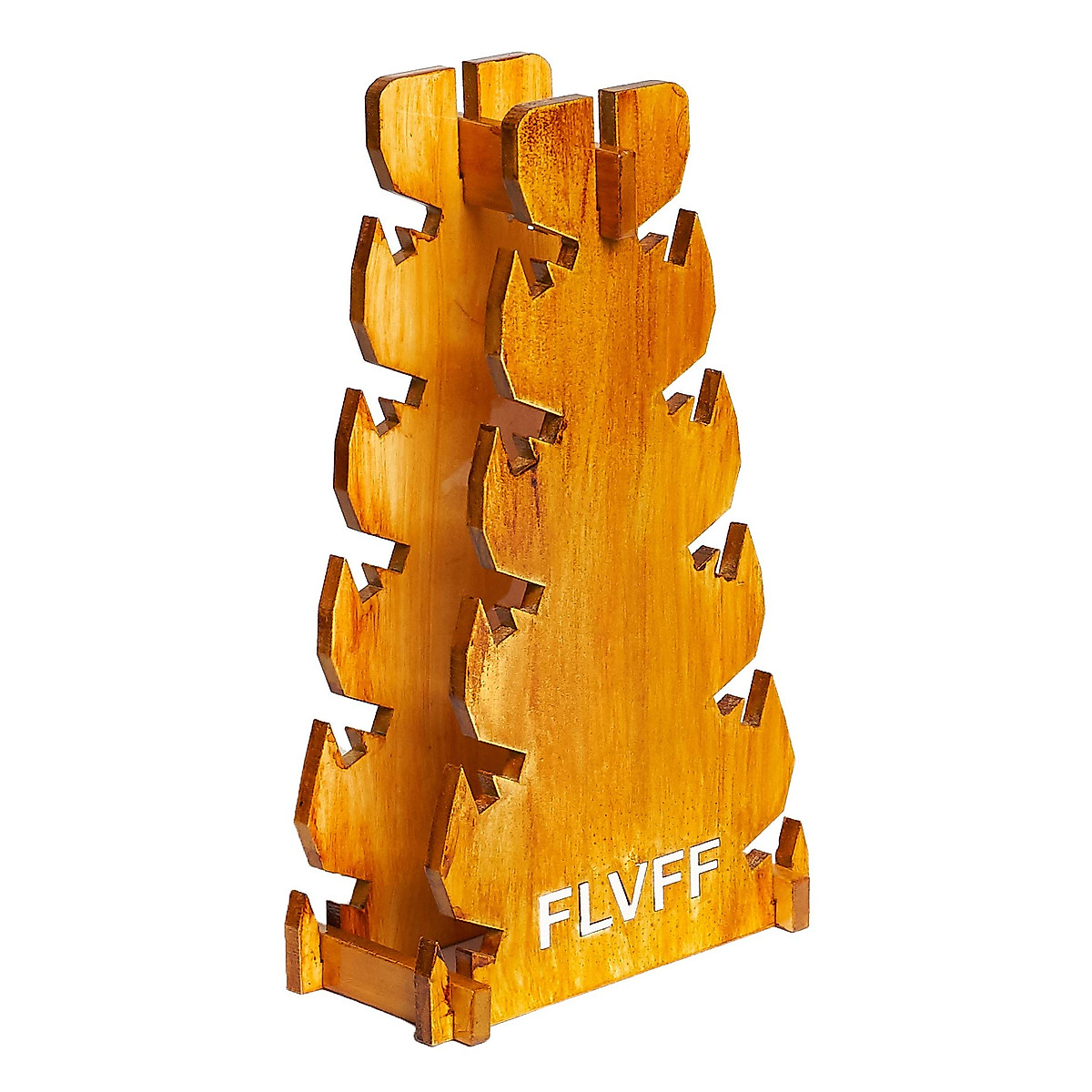 FLVFF Fingerboard Display Rack Storage Organizer Exhibit Finger Skate Rail ramps and Parks (RA1) (Brushed Light Brown)
