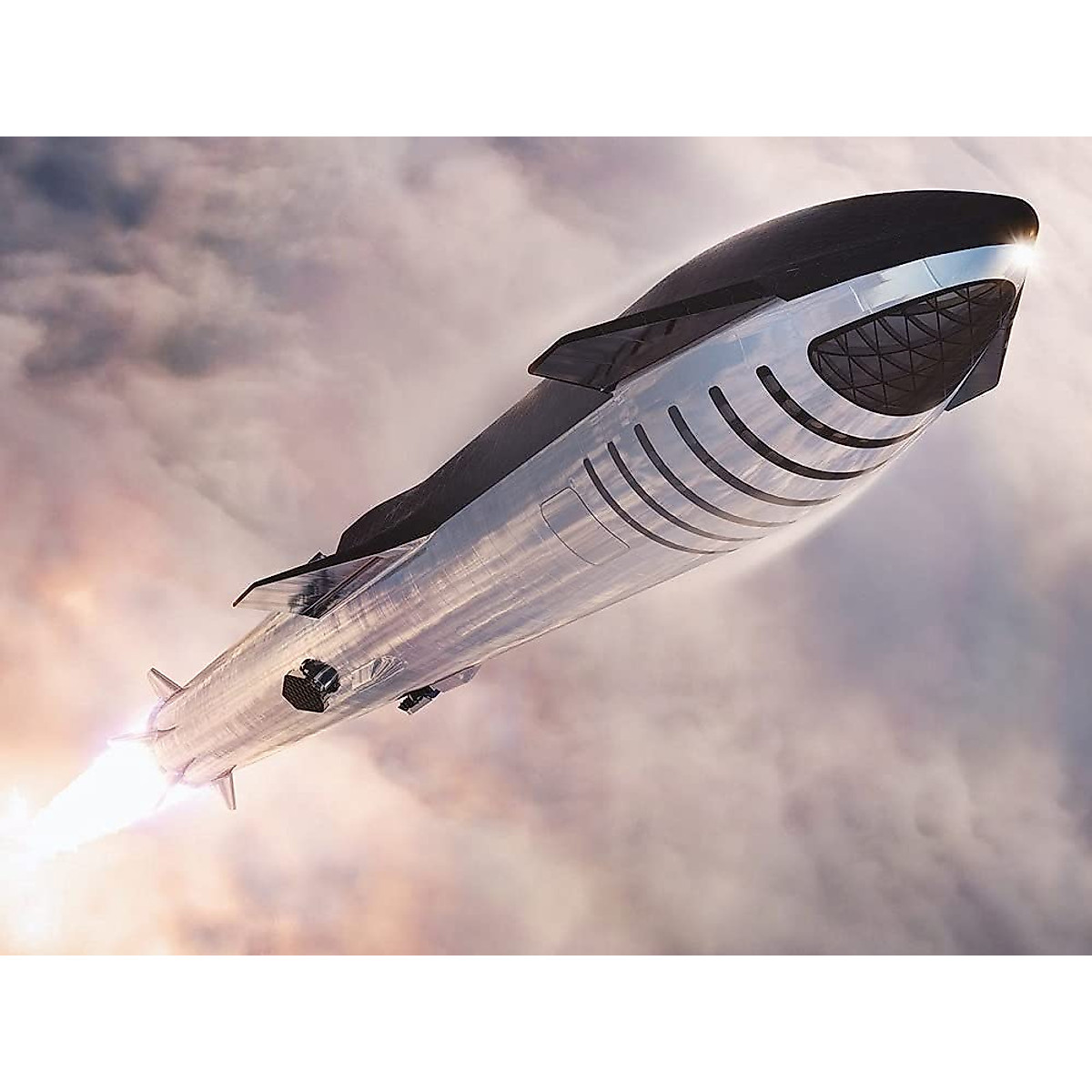 SpaceX Starship Rocket Model Super Heavy Rocket BFR Model Decoration Desktop Home Office Ornaments, 12.5 inches