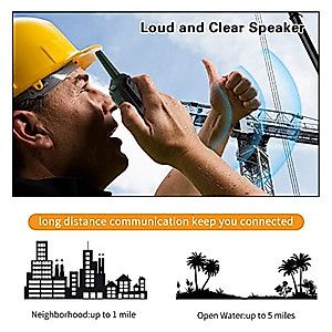 Baofeng Walkie Talkies with 22 FRS Channels Rechargeable Long Range Walkie Talkie IP54 Waterproof for Adult Two Way Radio with NOAA Weather Channel VOX Scan LCD Display LED Flashlight for Camping