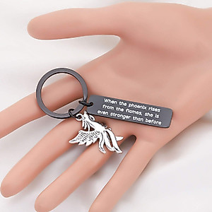 CYTING Phoenix Inspirational Quote Keychain Phoenix Jewelry Motivational Gift