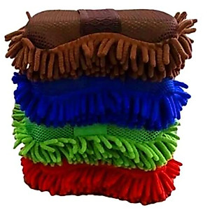 Cleaning Car Brush Microfiber, Set of 4 Washing Sponge, Random Color (4colors)