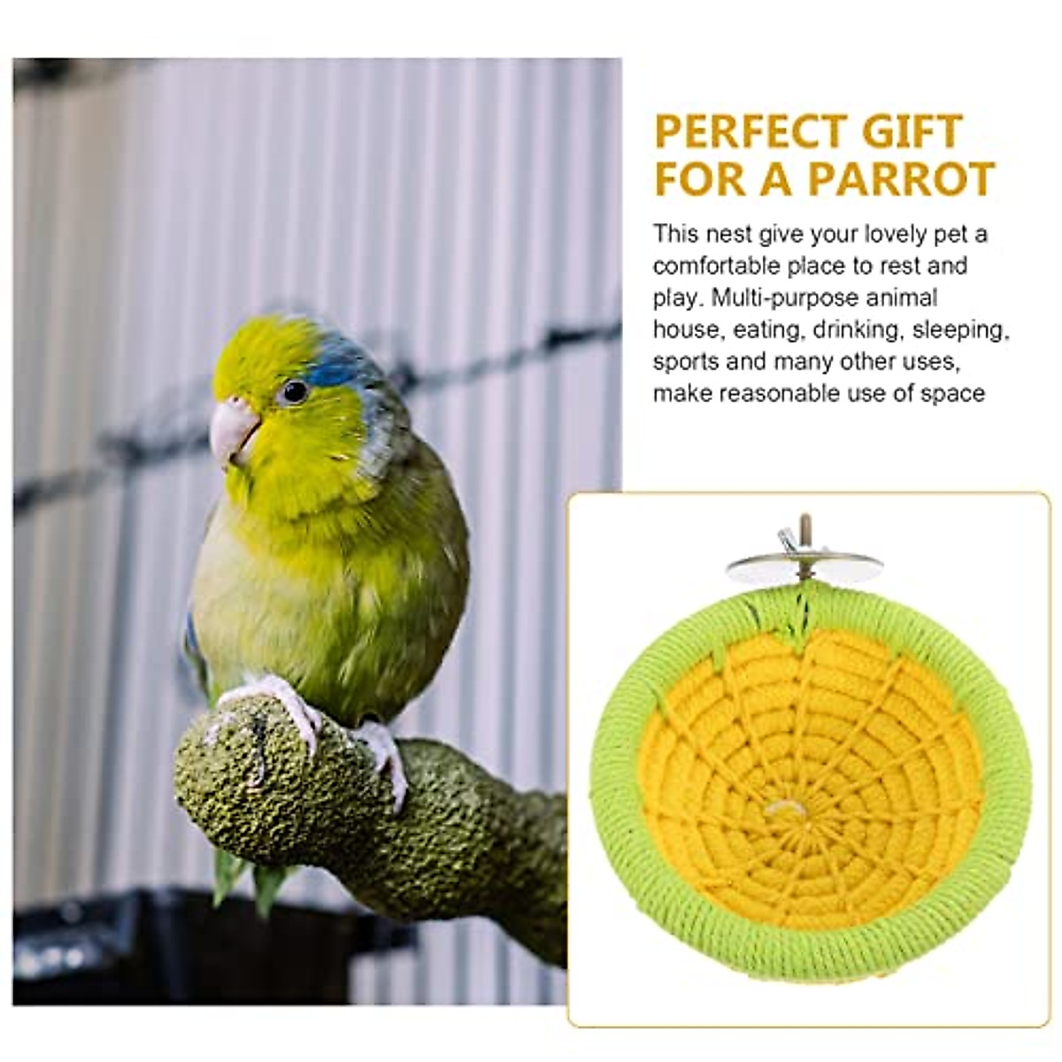 Ipetboom Cotton Rope Bird Nest Breeding Nest Hatch House Cage Finch Parrot Canary Nest Bird Nest Pigeon Nesting Bowls Bird Breeding Hatching Nest for Birds Parrot Breeding Nest 3pcs
