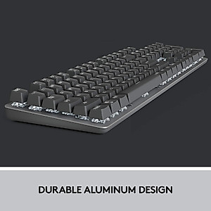 Logitech K845 Mechanical Illuminated Keyboard,Mechanical Switches, Strong Adjustable Tilt Legs, Full Size, Aluminum Top Case, 104 Keys, USB Corded, Windows (TTC Blue Switches) (Renewed)