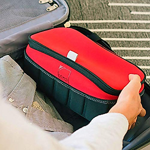 Lewis N. Clark Travelflex Toiletry Kit, Makeup Bag, Shower Caddy + Travel Organizer for Luggage, Carry-on or Suitcase, Classic Side Zip, Charcoal