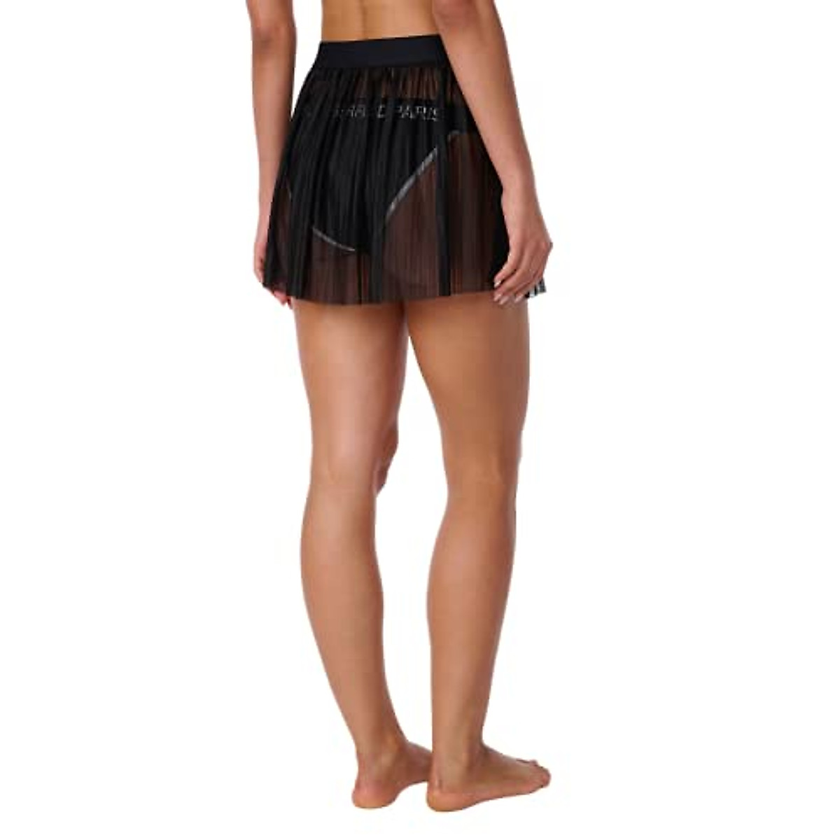 Karl Lagerfeld Paris Women's Standard Swim Bottom Skirt Coverup, Black/White